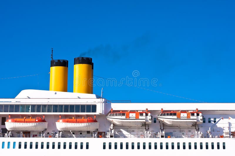 Cruise ship funnels stock image. Image of space, horizontal - 20167931