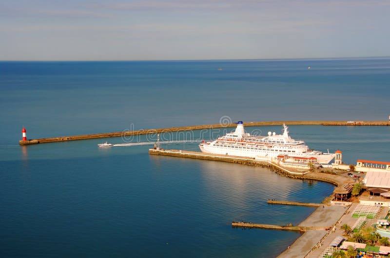 Cruise ship in harbor stock image. Image of port, landscape - 25631913