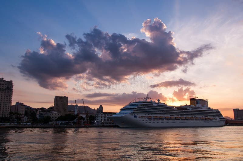 Cruise Ship in Harbor stock image. Image of climate, vacation - 65313073