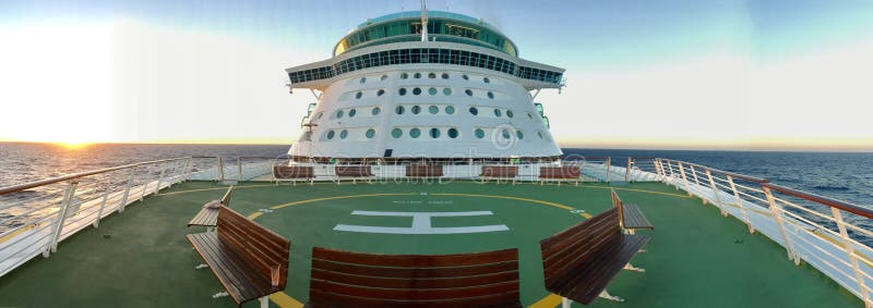 Cruise Ship Helipad at Sea Sailing Stock Photo - Image of deck, ship ...