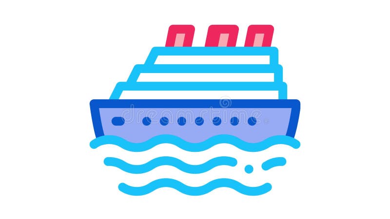 Cruise Ship Icon Animation stock footage. Video of silhouette - 222354042