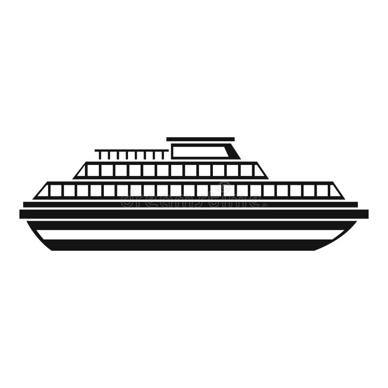 Cruise Ship Icon, Simple Style Stock Vector - Illustration of sailing ...