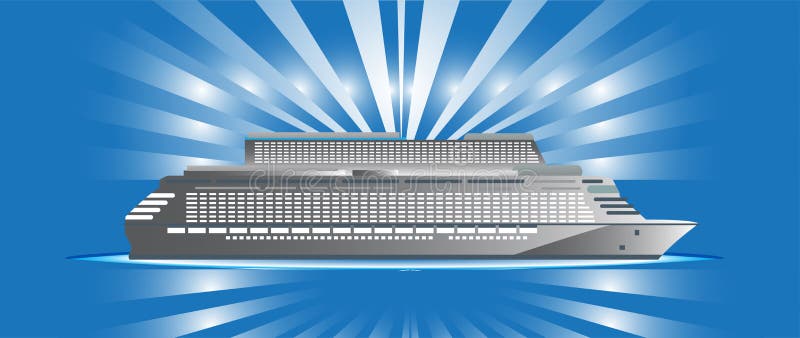 Cruise Ship. stock vector. Illustration of beach, open - 40666663