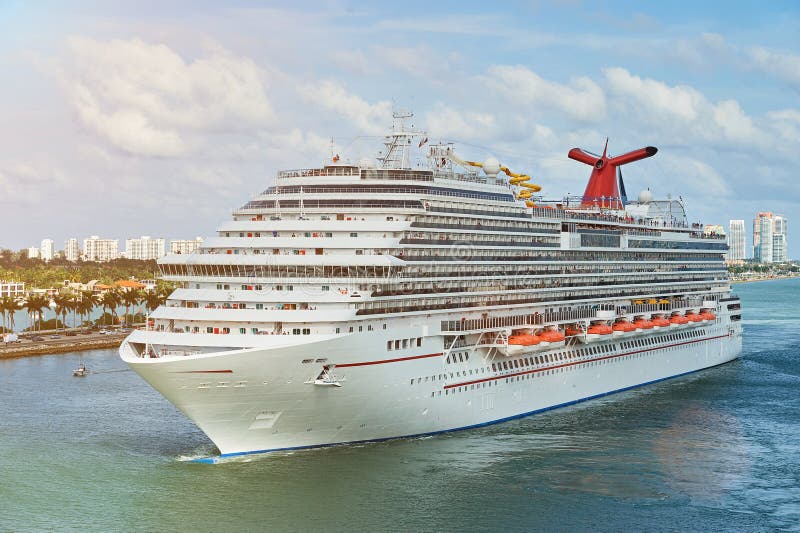 Cruise ship in miami stock photo. Image of port, caribbean - 79593450