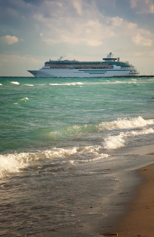 Cruise Ship in Miami, Florida Stock Photo - Image of maritime, surf ...