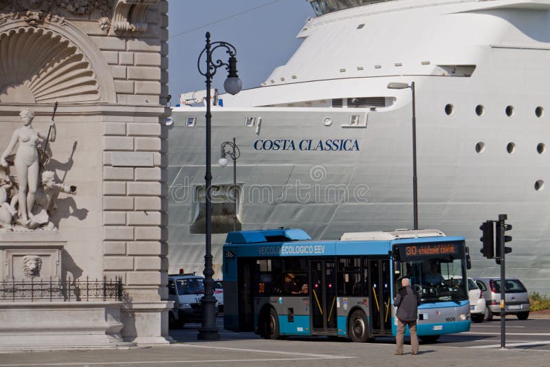 Cruise Ship Moored in Trieste, Italy Editorial Photo - Image of traffic ...