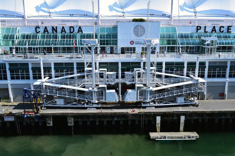 Cruise Ship Passenger Loading Ramps in Canada Place Editorial Photo ...