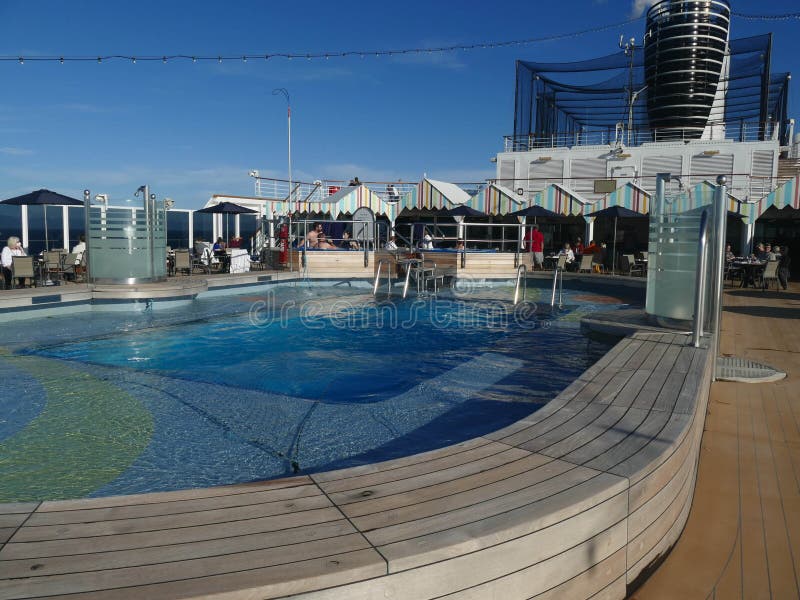 Cruise Ship Passengers Relax on Open Deck Editorial Stock Photo - Image ...