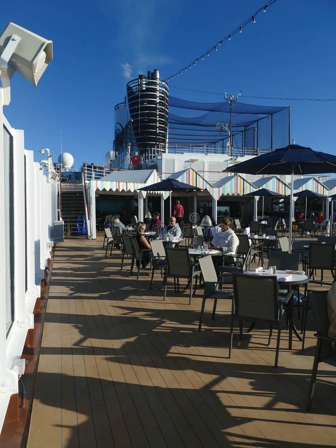 Cruise Ship Passengers Relax on Open Deck Editorial Photo - Image of ...