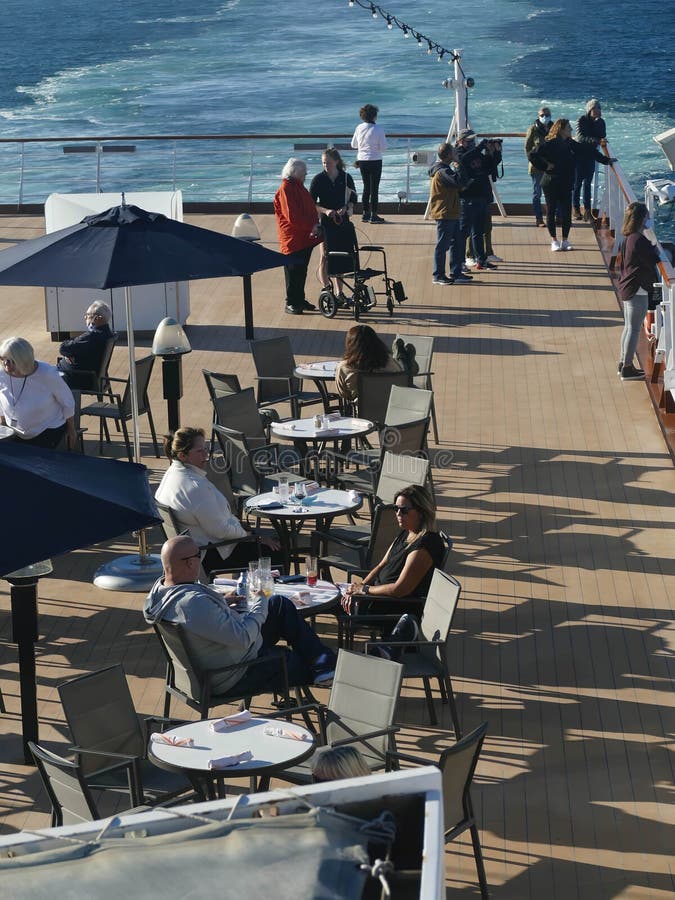 Cruise Ship Passengers Relax on Open Deck Editorial Stock Image - Image ...