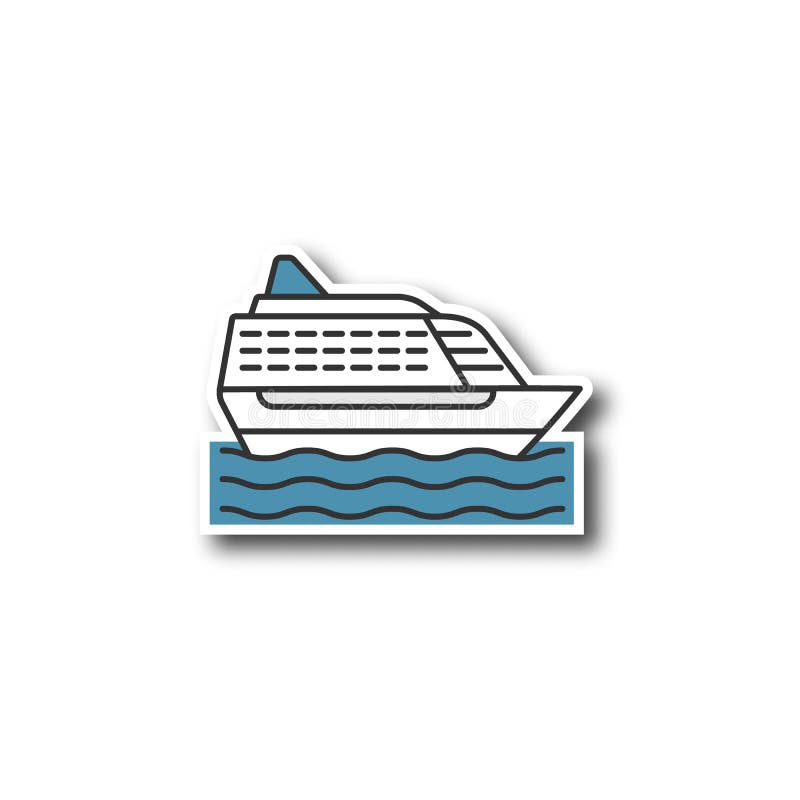 Cruise ship patch stock vector. Illustration of design - 197602819