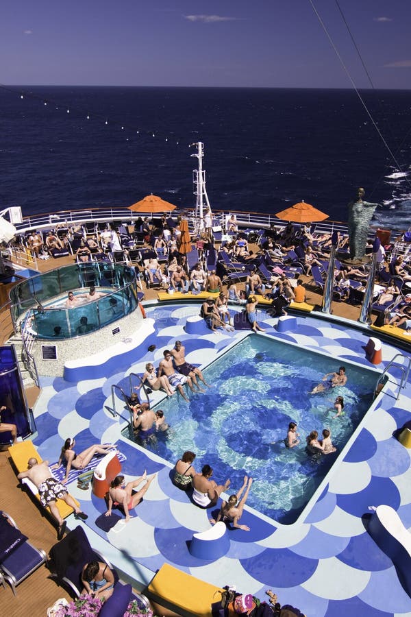 Cruise Ship - Pools, Hot Tub, Sunbathing Editorial Photo - Image of ...