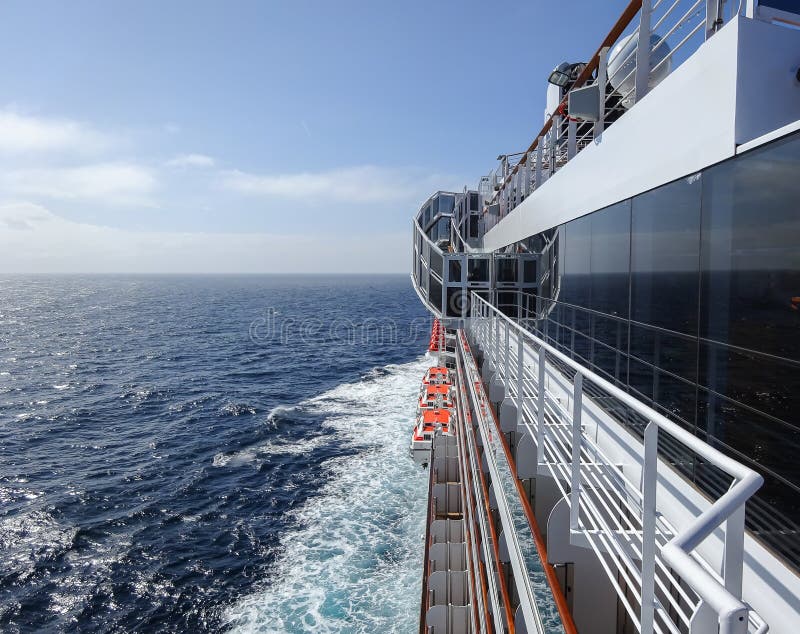 Starboard Side of Cruise Liner on the Ocean. Stock Photo - Image of ...