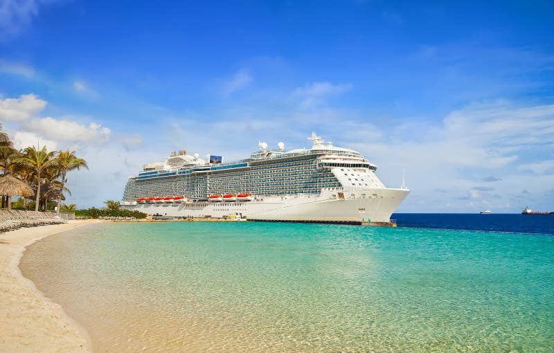 Cruise Ship in port stock photo. Image of ship, tropic - 123576120