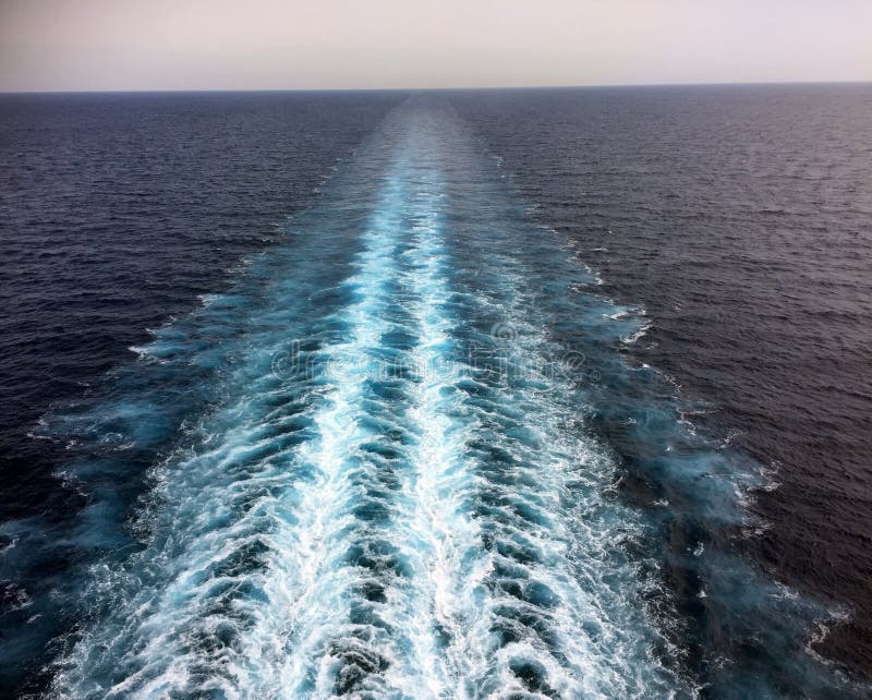 Cruise Ship Propeller Wash on Blue Ocean Sea Stock Photo - Image of ...