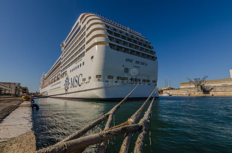 Cruise Ship Rear View Panorama Editorial Photo - Image of light ...