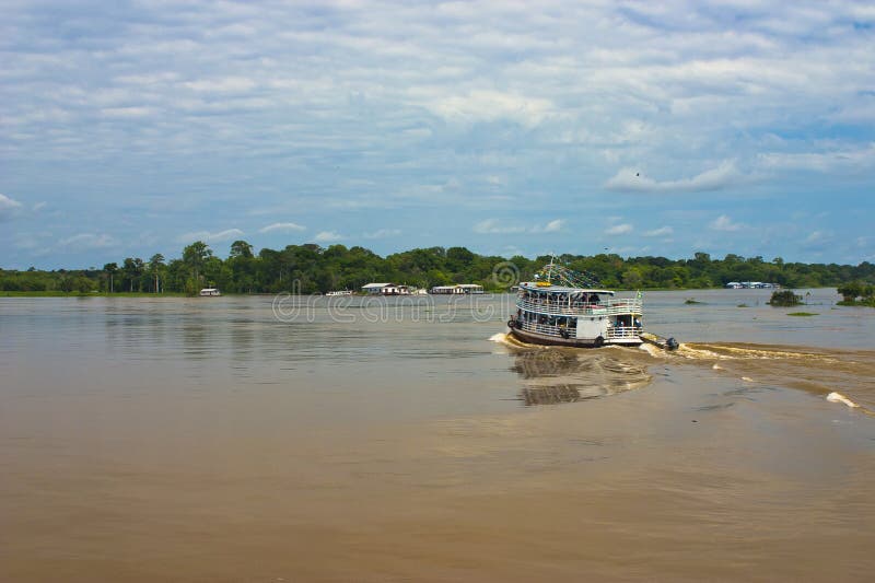 A Cruise Ship Sailing on the Amazon River Stock Photo - Image of ...