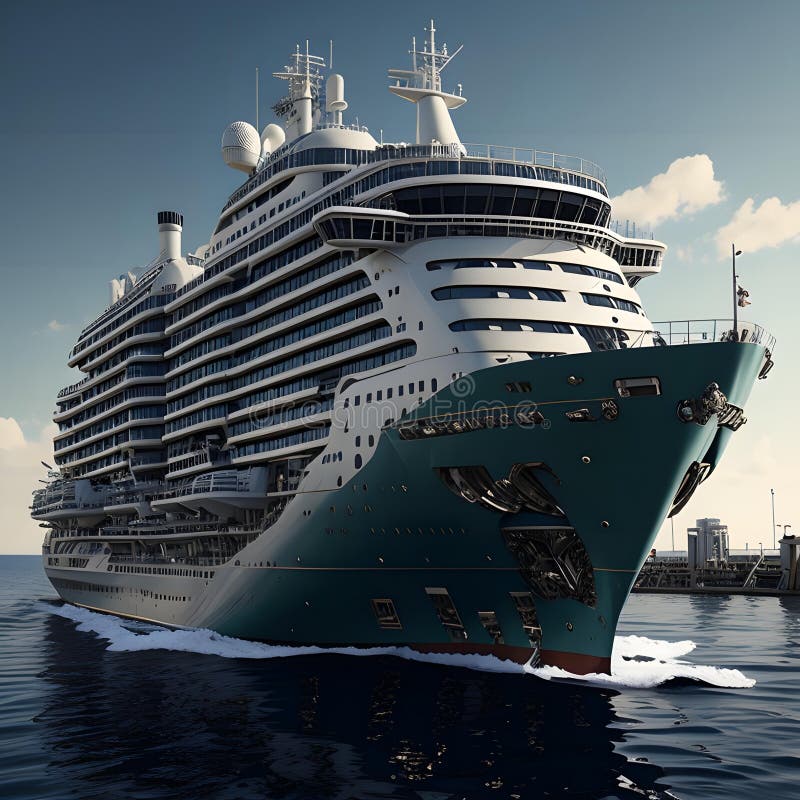 Cruise Ship in the Sea. Generative Ai Stock Illustration - Illustration ...