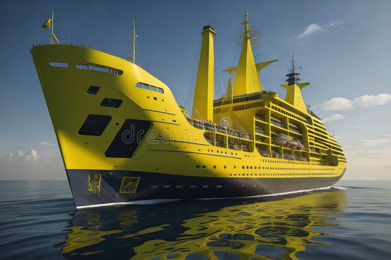 Cruise Ship in the Sea. Ai Generative Stock Illustration - Illustration ...