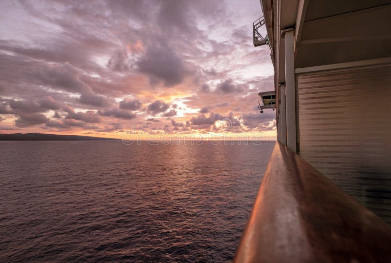Cruise Ship at Sea with Sun Setting Stock Photo - Image of cruiseship ...