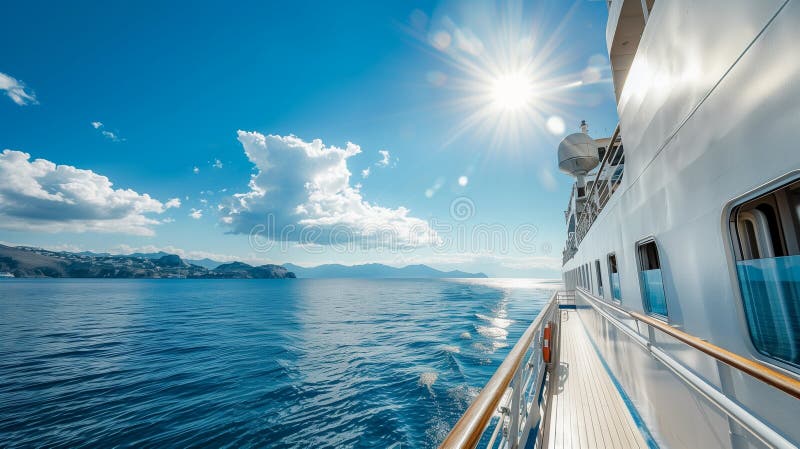 Cruise Ship at Sea: View from Deck, Cruise, Vacation, Tourism Stock ...