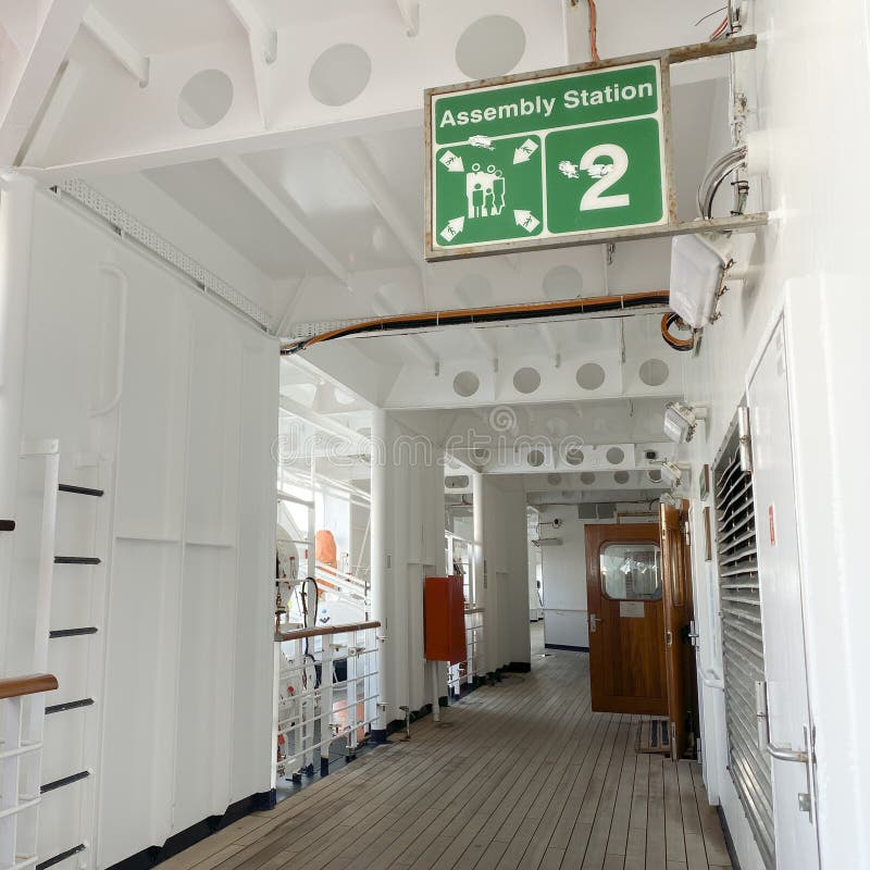 A Cruise Ship Sign Designating Where the Assembly Station Editorial ...