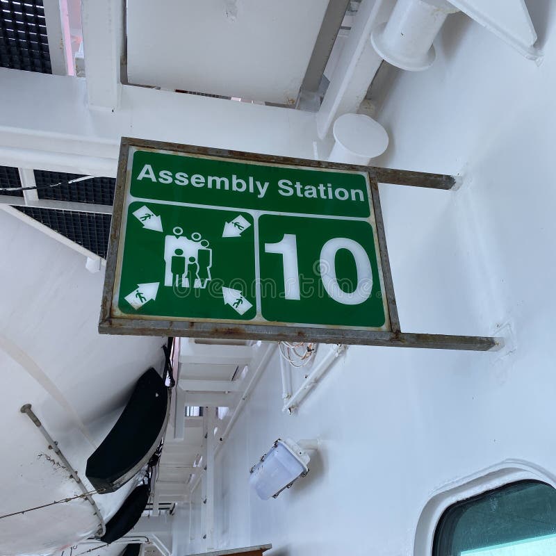 A Cruise Ship Sign Designating Where the Assembly Station is Located ...