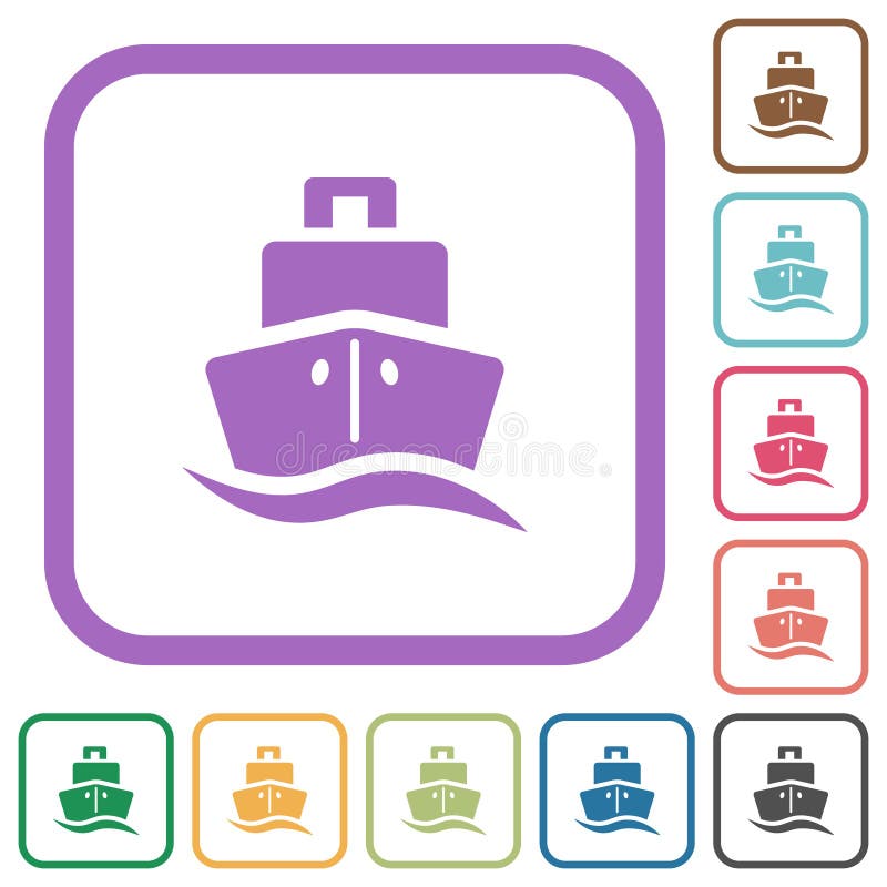 Cruise ship simple icons stock vector. Illustration of journey - 208581706