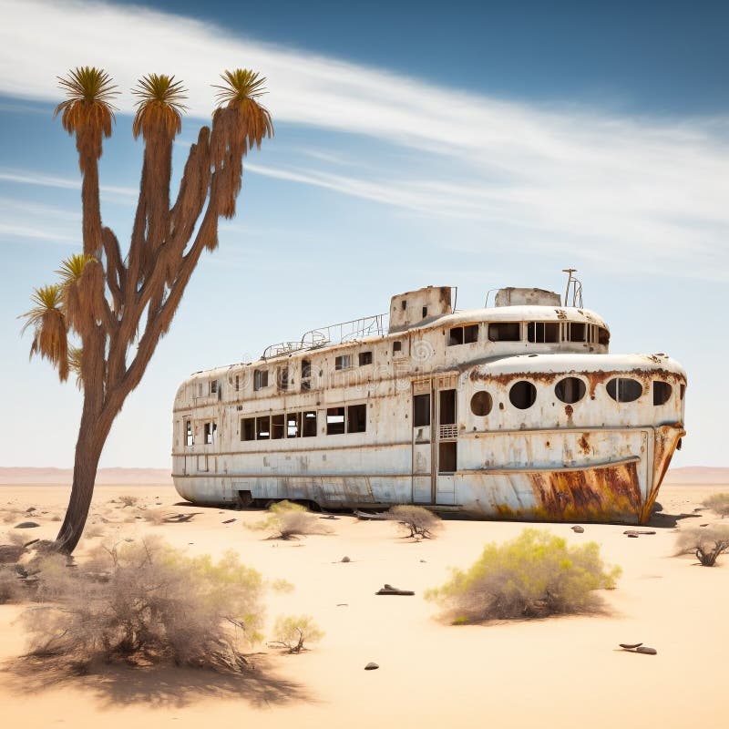 Cruise Ship Stranded in the Desert Due To Climate Change - AI Generated ...