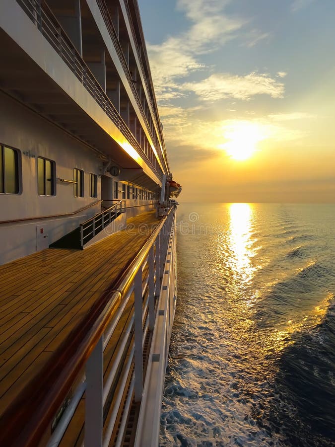 Cruise ship at sunset stock photo. Image of background - 90741536