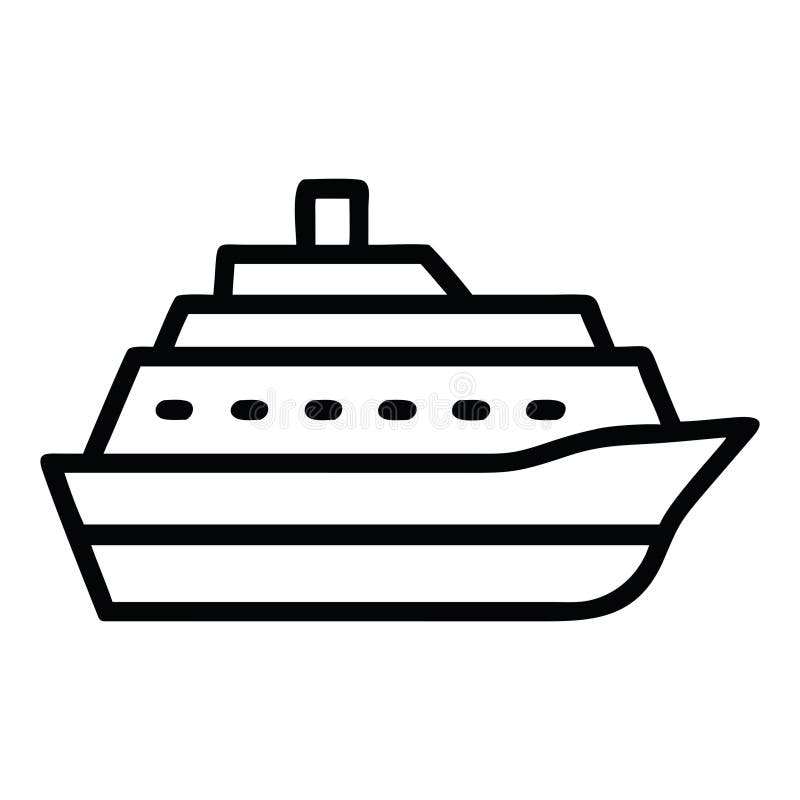 Cruise Ship Tourism Line Icon Stock Vector - Illustration of ship ...