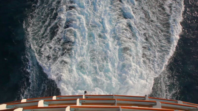 Cruise Ship Trace on Water Surface, Top Stock Video - Video of cruiser ...