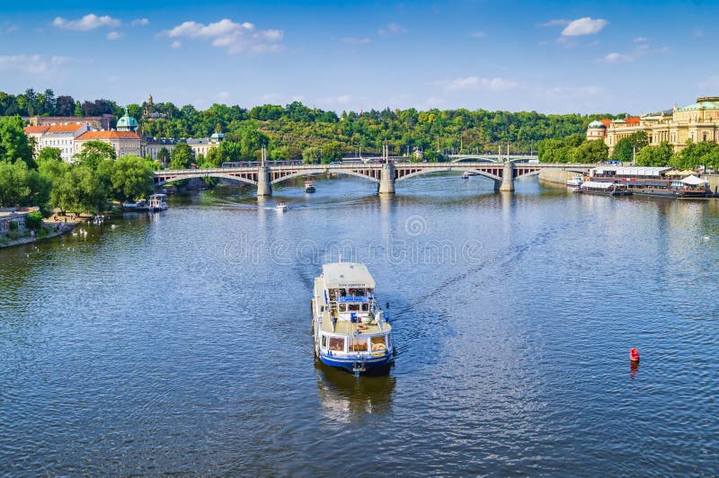 Cruise Ship on the Vltava River. Prague, Czech Republic. Editorial ...