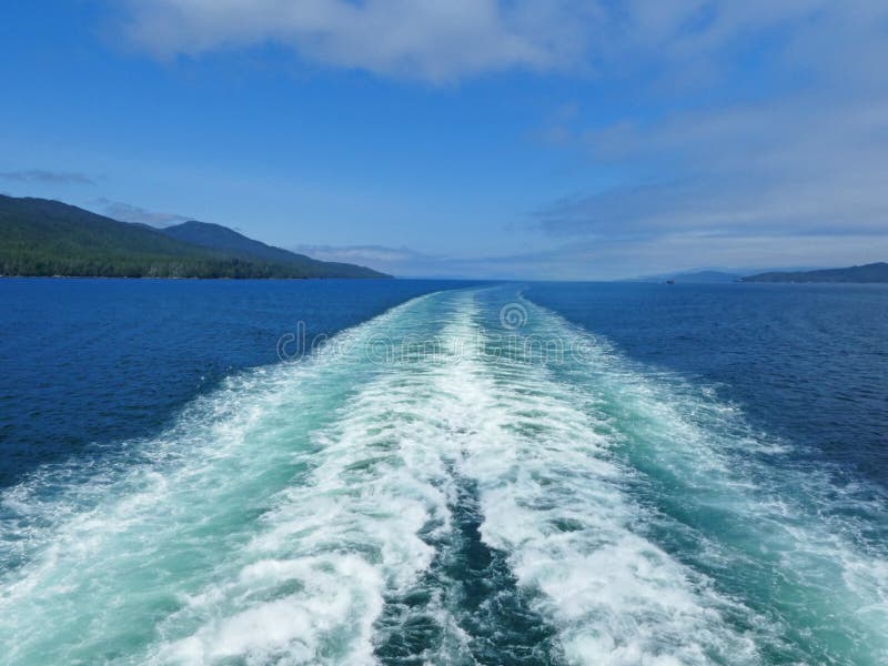 Cruise ship wake in Alaska stock photo. Image of wake - 153104598