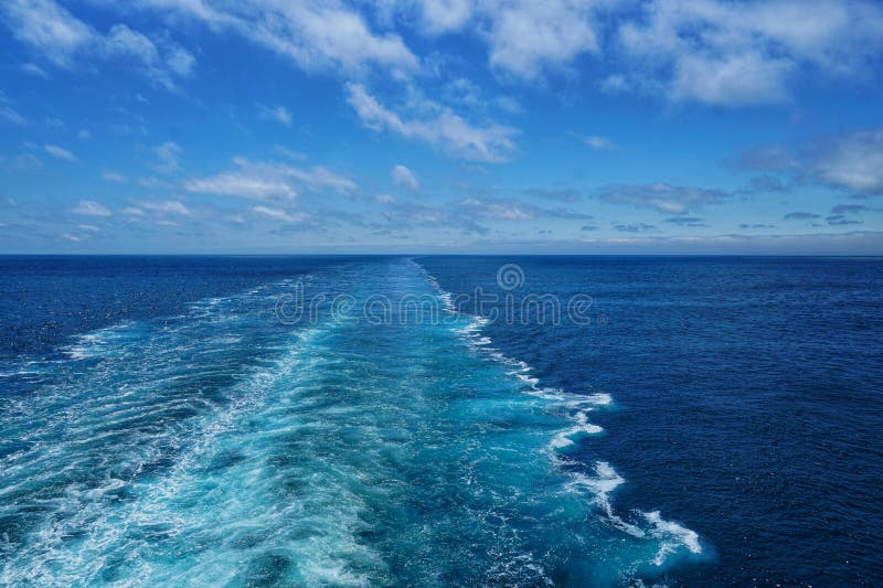 A Cruise Ship Wake on a Beautiful Sunny Day Stock Image - Image of ...