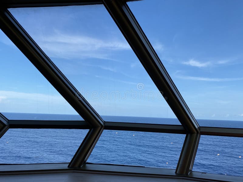 A Cruise Ship Window Overlooking the Atlantic Ocean Stock Photo - Image ...