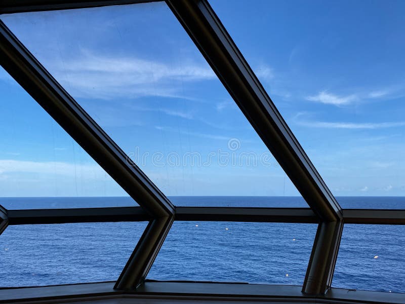 A Cruise Ship Window Overlooking the Atlantic Ocean Stock Image - Image ...