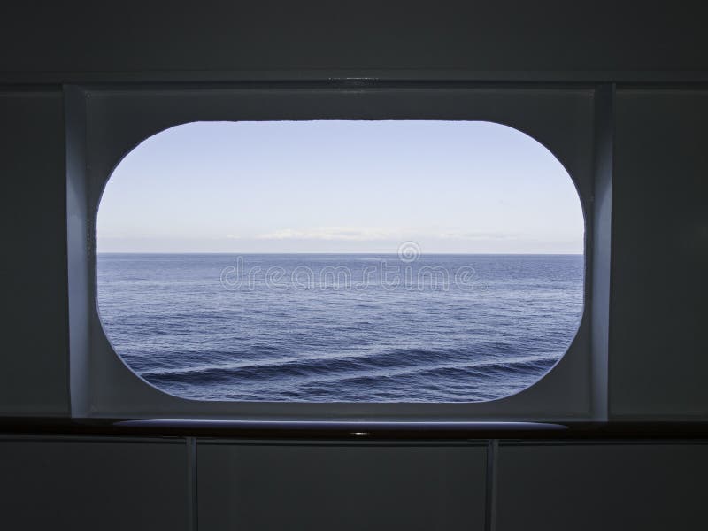 Beautiful View From The Window Or Porthole Of A Cruise Ship Stock Image ...
