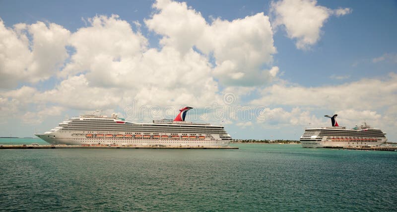 Cruise Ships Docked at Key West Harbor Editorial Photography - Image of ...