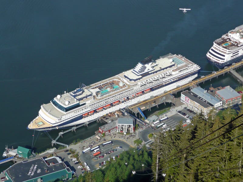 Aerial View of the Juneau Cruise Ship Dock As Seen from the Mount ...