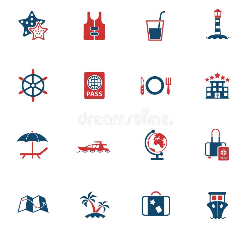 Cruise icon set stock vector. Illustration of boat, wheel - 121795492