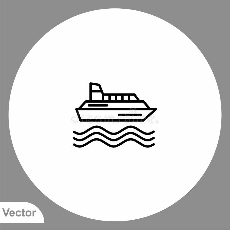 Cruise Vector Icon Sign Symbol Stock Vector - Illustration of journey ...