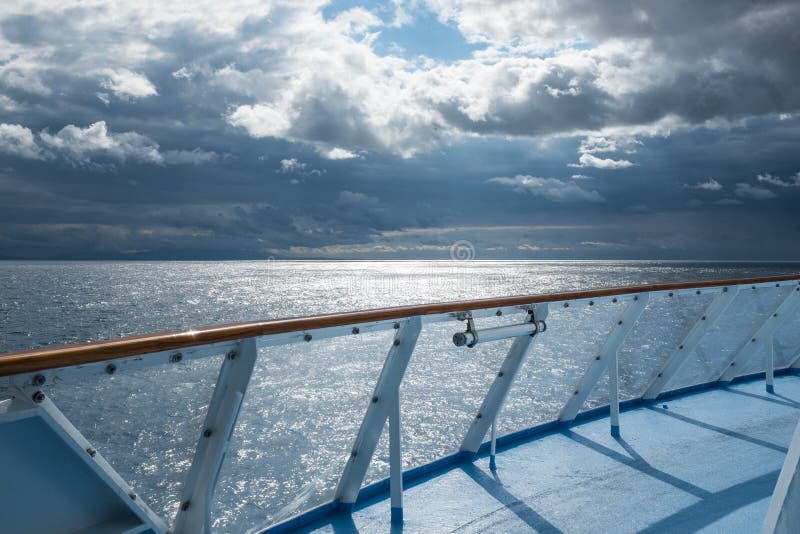 Cruise Ship Deck with Ocean View. Stock Photo - Image of vacation ...