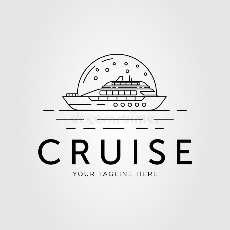 Cruise or Yacht or Ship on Ocean Logo Vector Illustration Design Stock ...