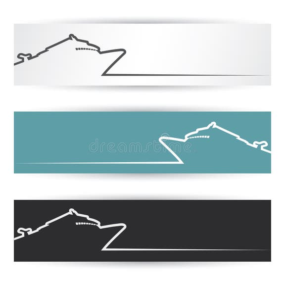 Cruiser Banners and Headers Stock Vector - Illustration of ship, summer ...