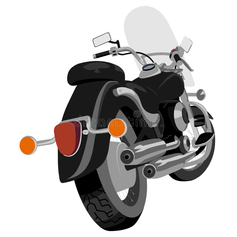 Motorcycle Rear View Stock Illustrations – 350 Motorcycle Rear View ...
