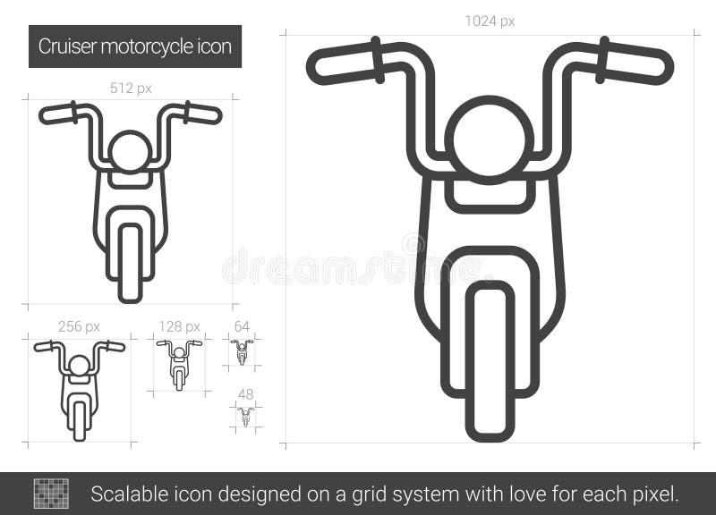 Cruiser Motorcycle Line Icon. Stock Vector - Illustration of drive ...