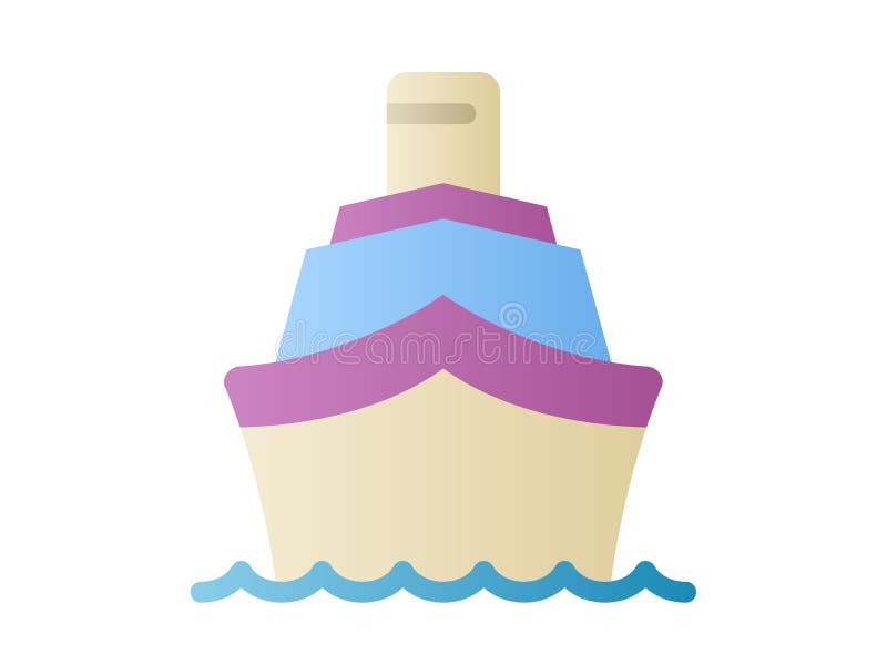 Cruiser Ship Single Isolated Icon with Smooth Style Stock Vector ...