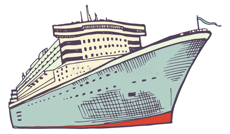Passenger Ship Cartoon Icon. Cruiser Side View Stock Vector ...