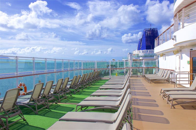 Cruiseship Upper Deck, Caribbean Editorial Photo - Image of view ...